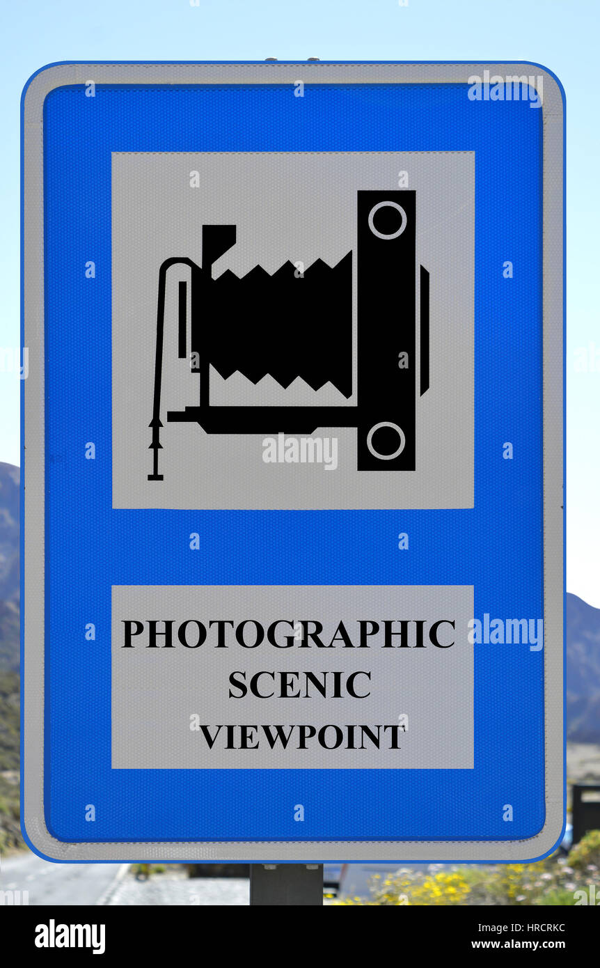 Photographic scenic viewpoint traffic sign Stock Photo - Alamy
