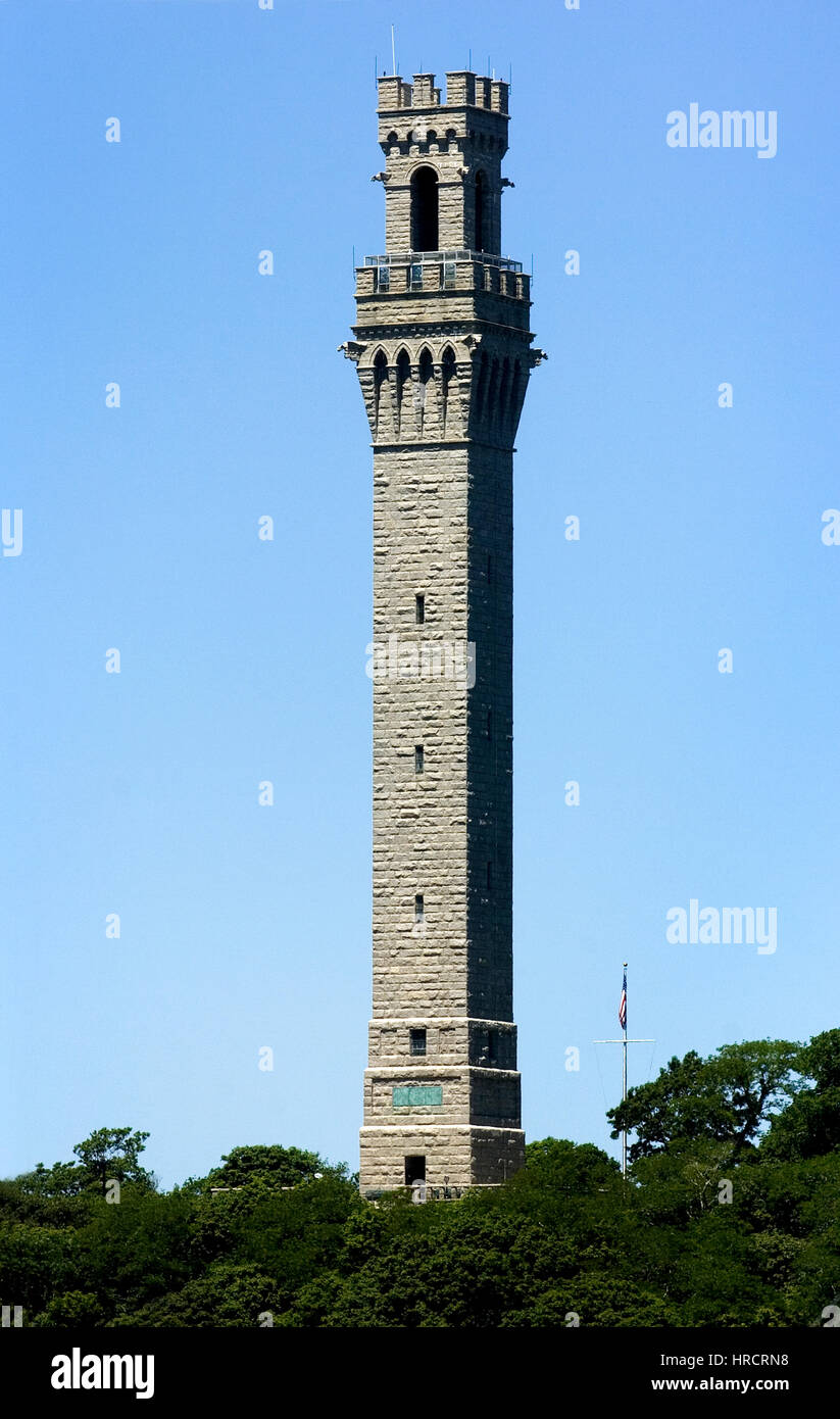 The Provincetown Monument on Cape Cod which recognizes the landing ot ...