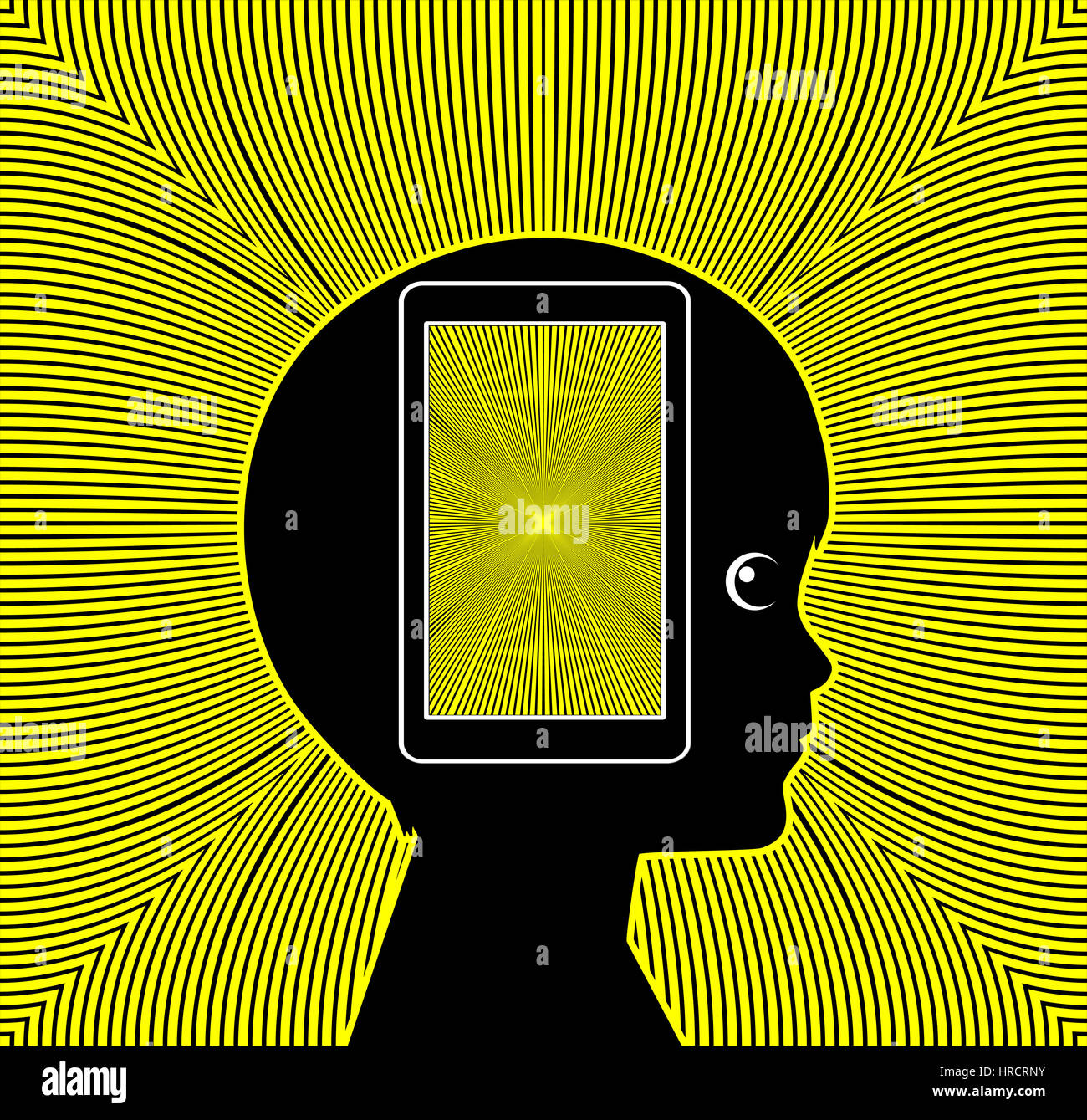 Cell Phone radiation affecting the brain development of children Stock ...