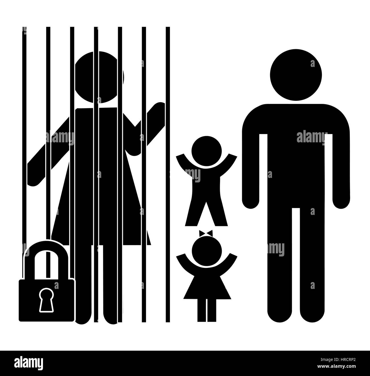 Two children left alone with father Stock Photo - Alamy