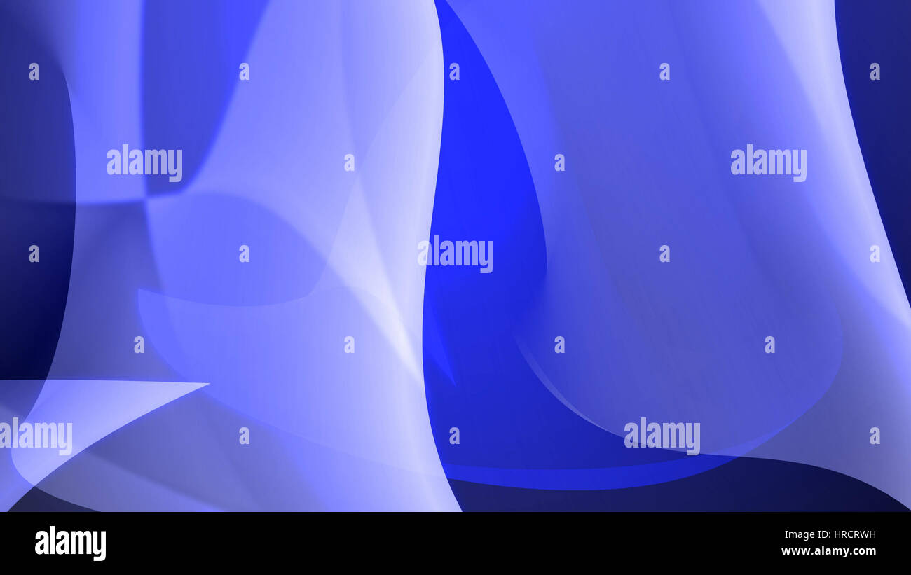 Cold blue bendy shapes background 3d illustration. Art design Stock ...