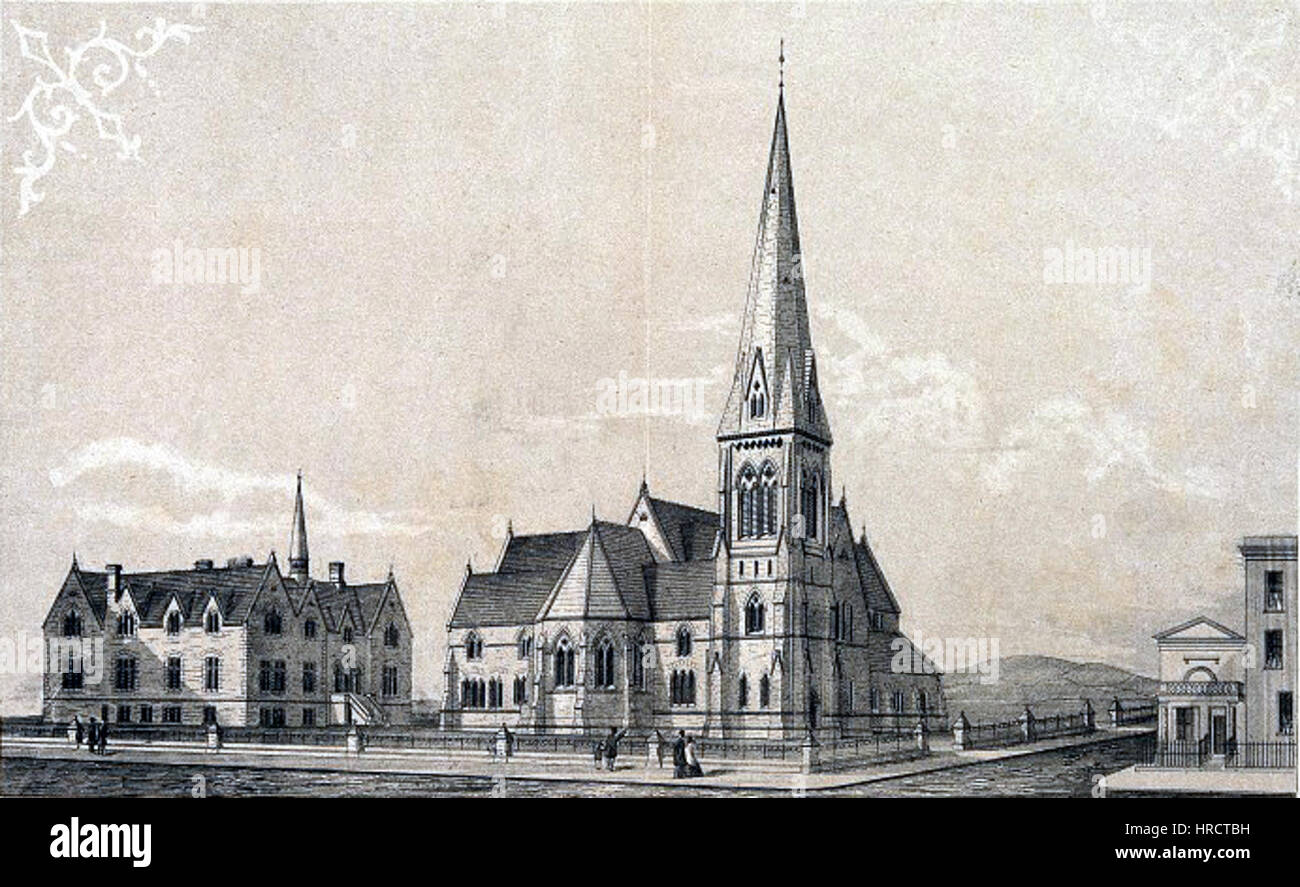 Leeson Park Molyneux church 1860 Stock Photo - Alamy