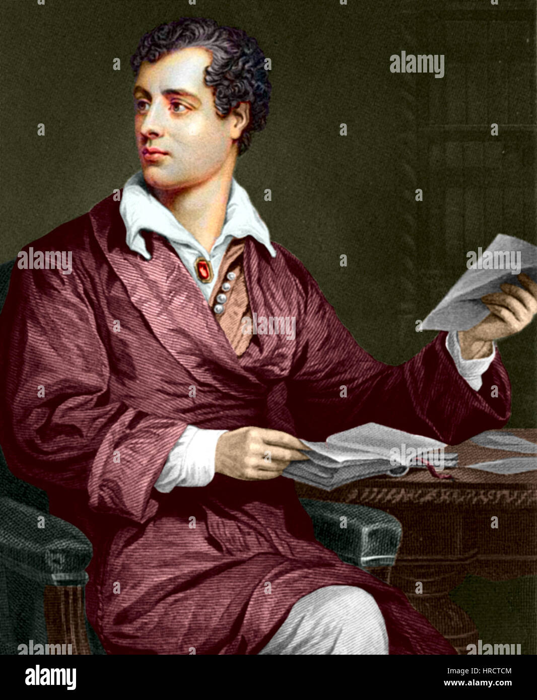 Lord Byron coloured drawing Stock Photo - Alamy