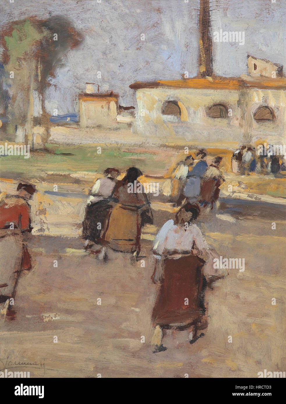 'Scena di paese' by Lodovico Tommasi captures a rural Italian scene ...