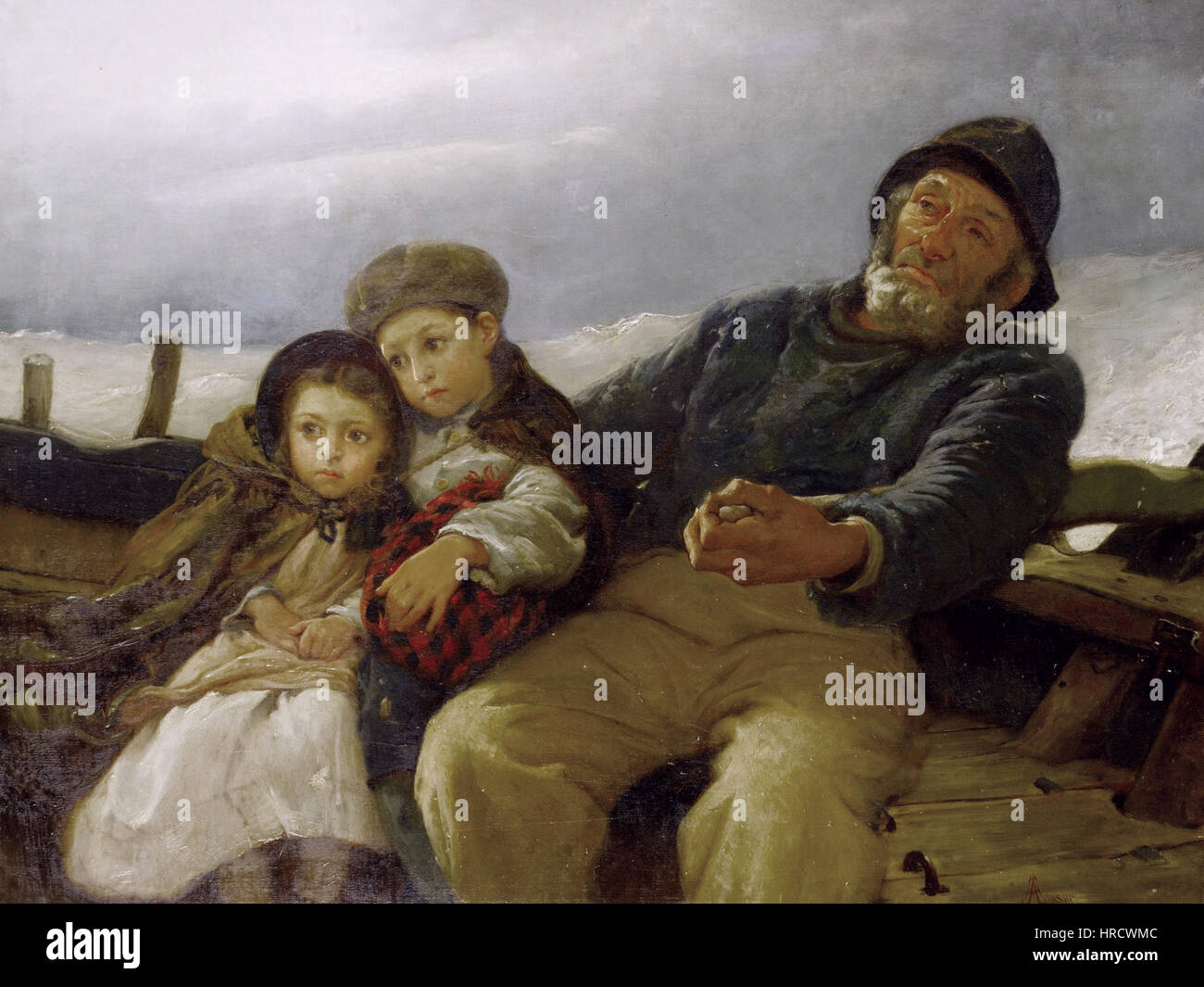 Alfred Edward Emslie The stormy crossing Stock Photo - Alamy