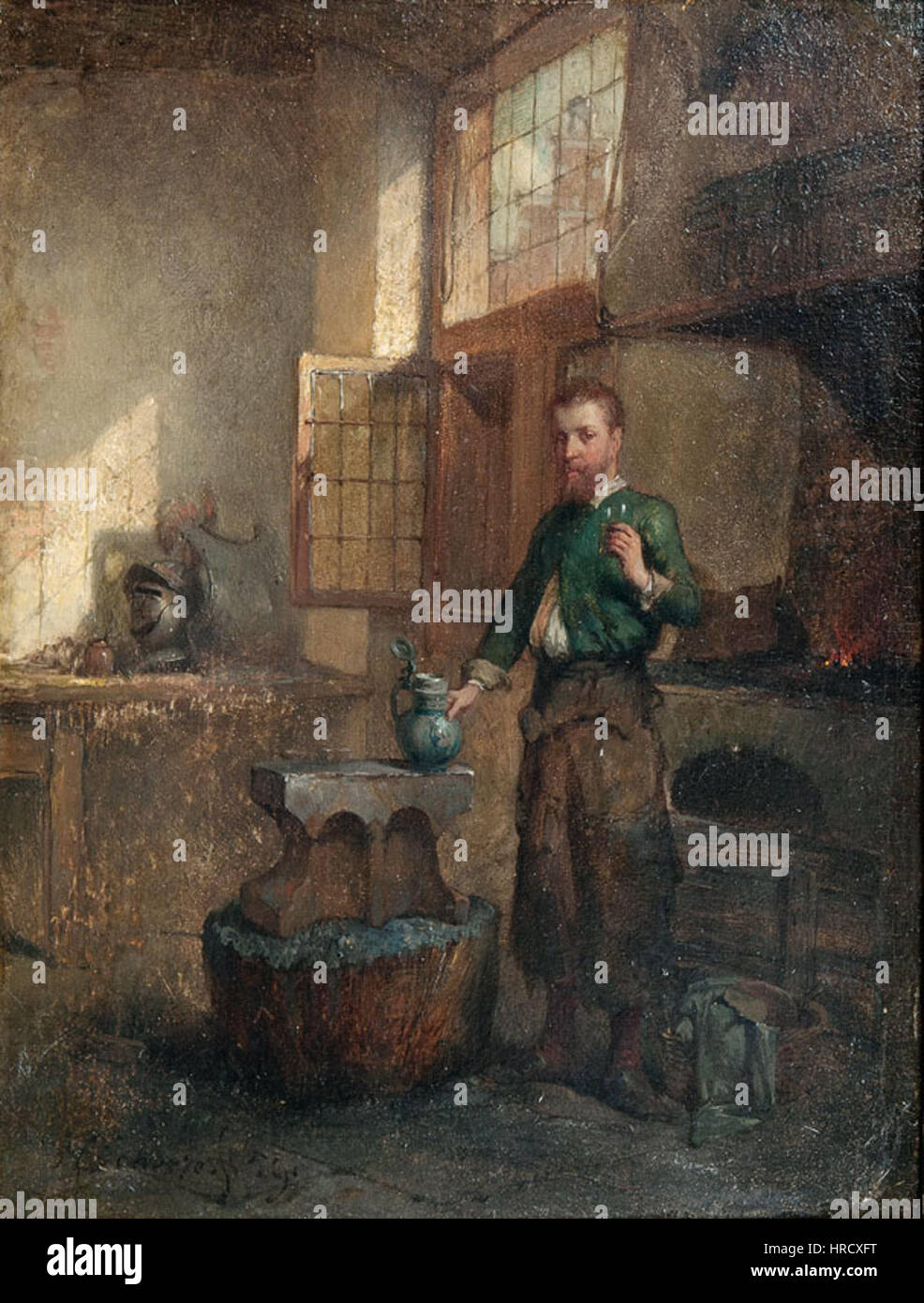 Hendricus Johannes Scheeres Beim Waffenschmied 1859 1 Stock Photo - Alamy