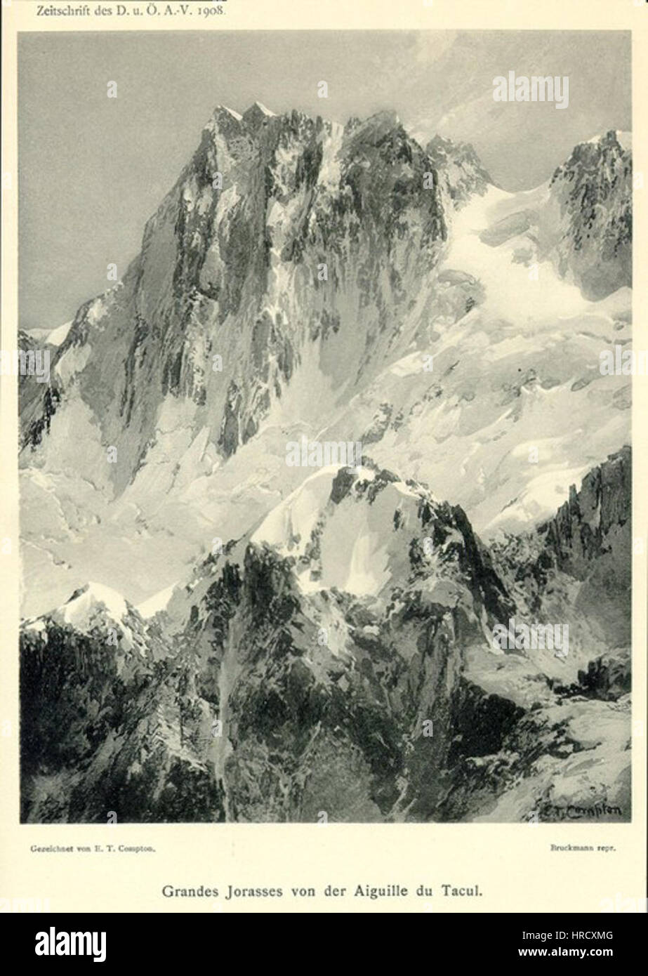 *Grandes Jorasses von der Aiguille du Tacul* (1908) by Compton shows a ...