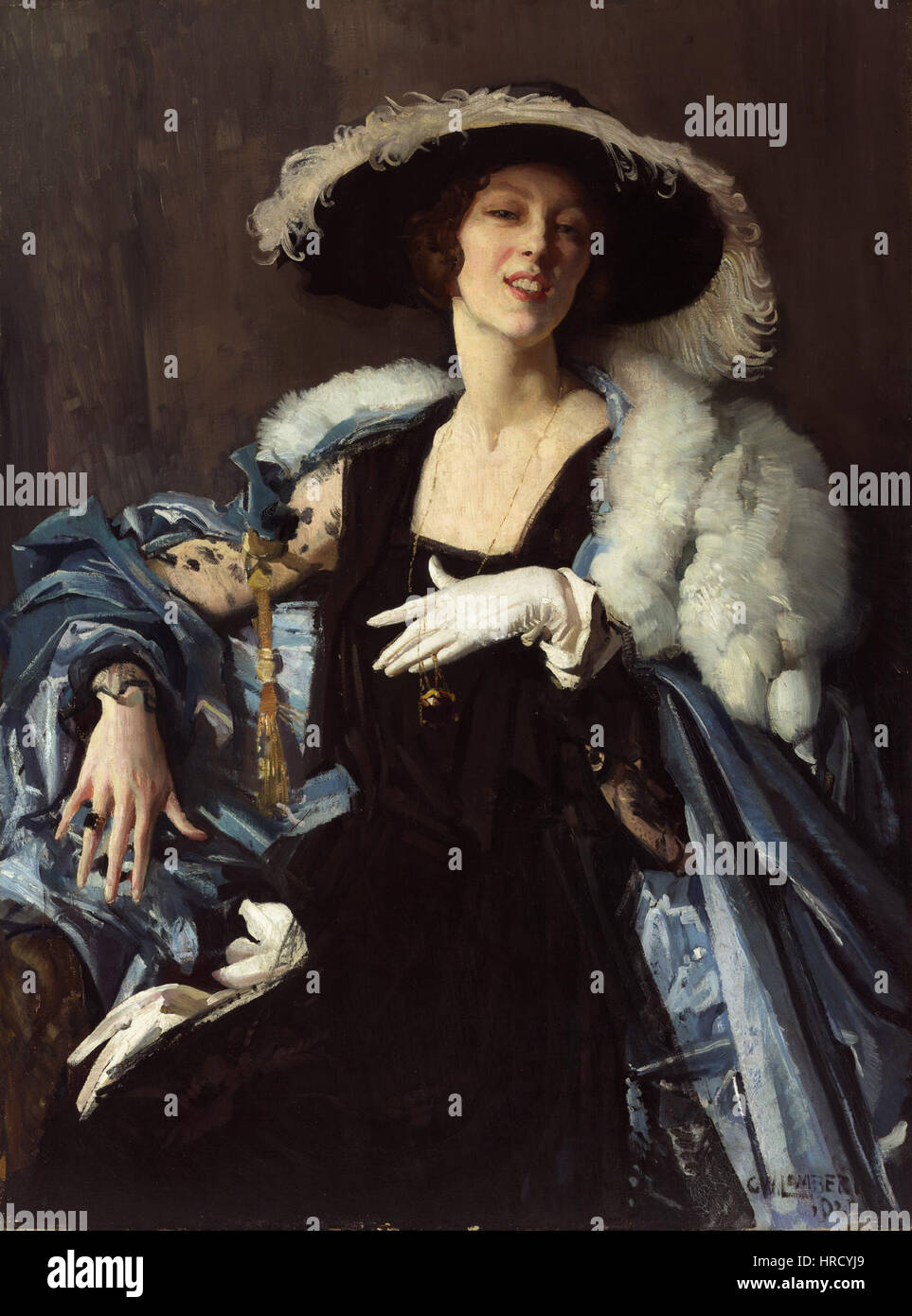 George W Lambert - The white glove - Google Art Project Stock Photo - Alamy