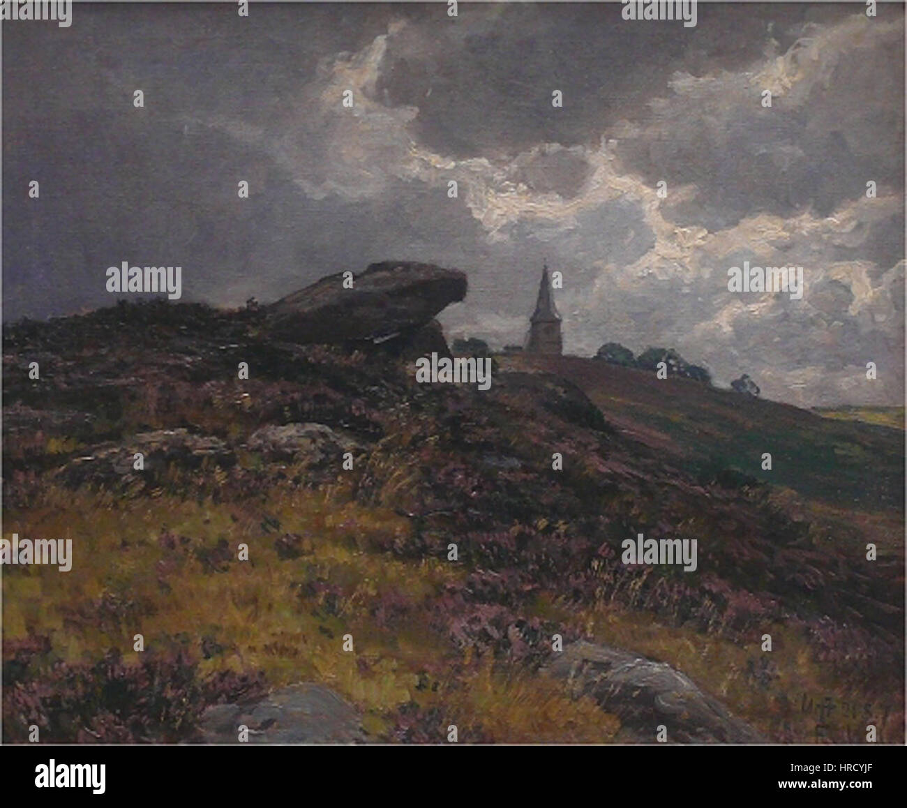 Fritz von Wille’s painting focuses on a rural scene, likely depicting a ...