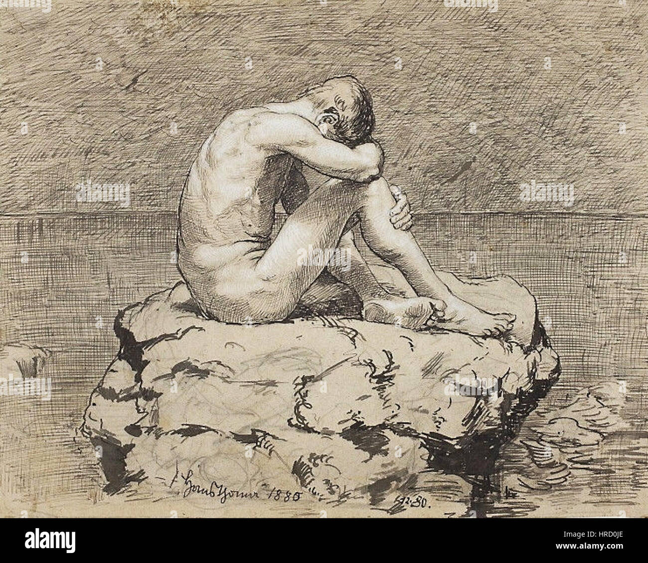 ‘Loneliness’ by Hans Thoma depicts a solitary figure, reflecting themes ...