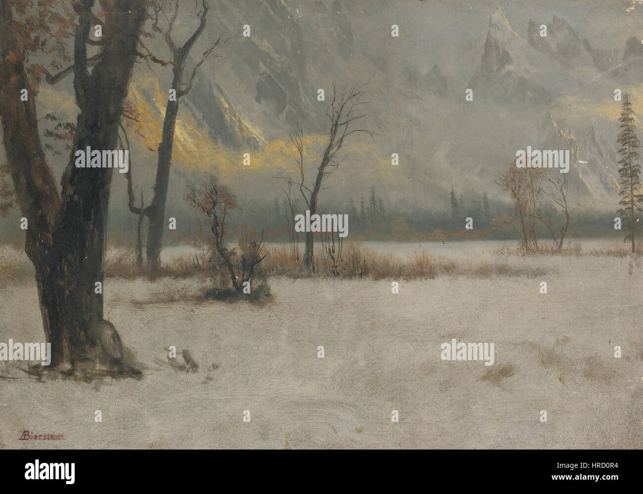 Albert Bierstadt - Winter landscape Stock Photo - Alamy