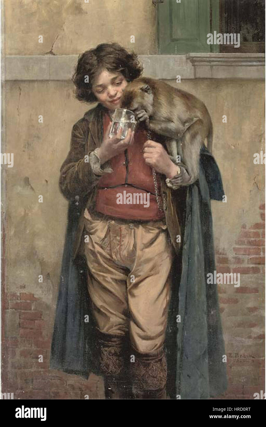 Emil Brack - Refreshment for a Friend, 1891 Stock Photo - Alamy