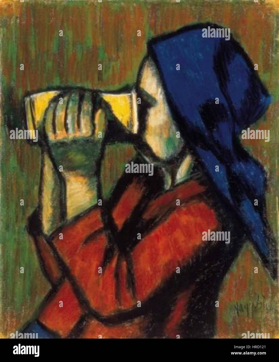 This painting titled 'Drinking Wench' by Nagy, created around 1930 ...