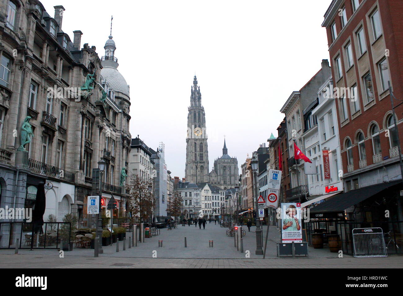 Cathedral of our Lady (Onze-lieve-vrouwekathedraal) seen from Suikerrui ...