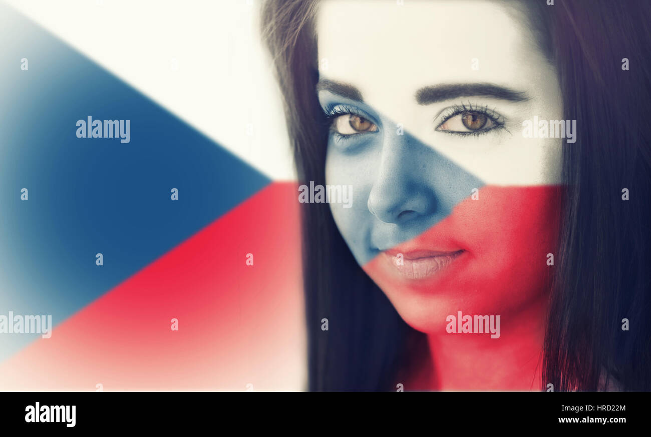 Czech flag face paint hi-res stock photography and images - Alamy