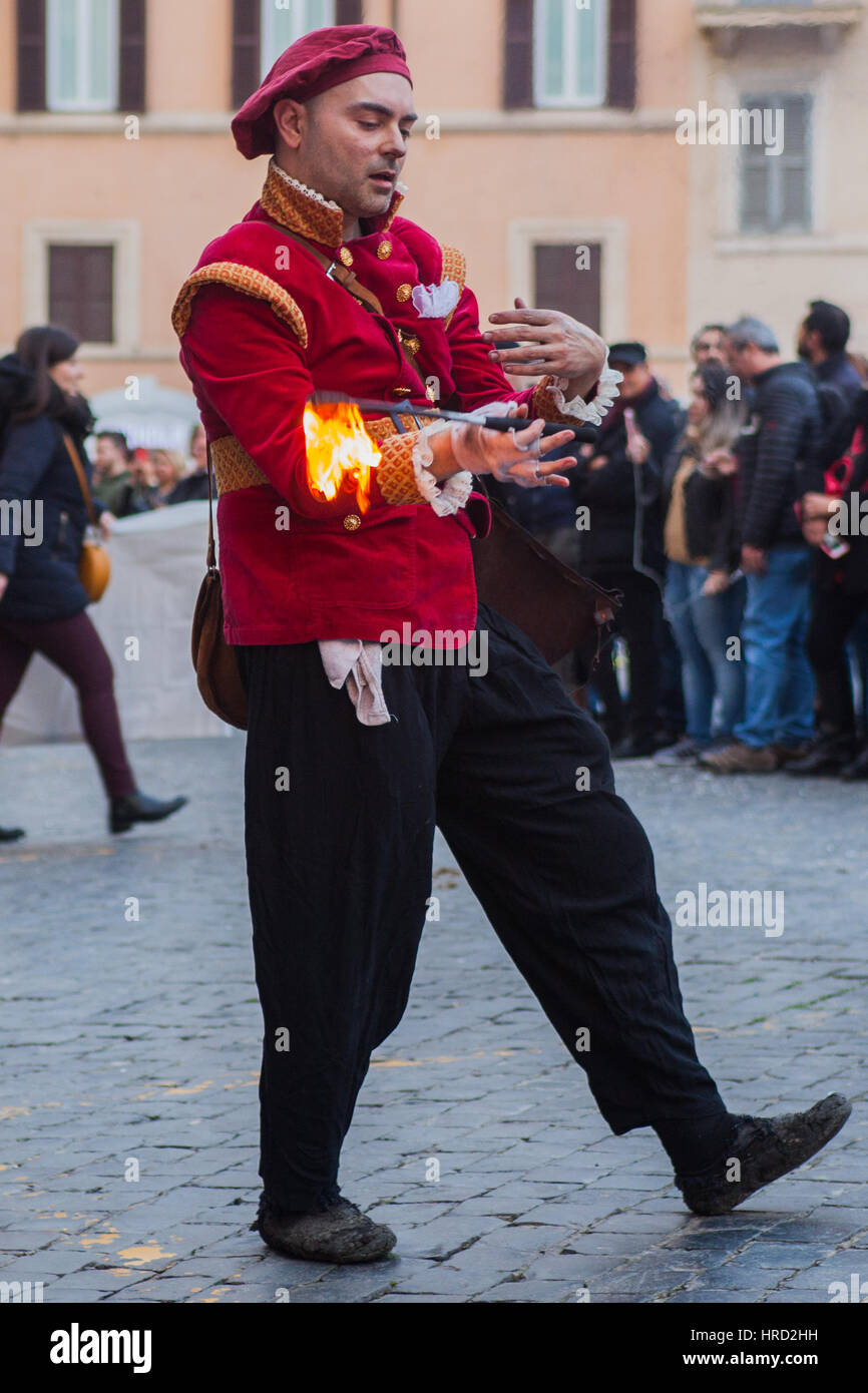 images of the Roman Carnival, held in Piazza del Popolo in Rome, with ...