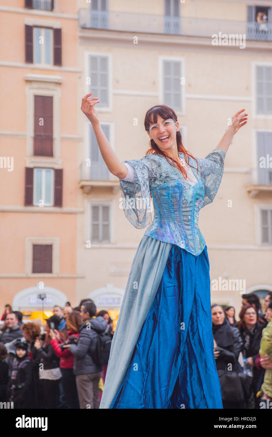 images of the Roman Carnival, held in Piazza del Popolo in Rome, with ...