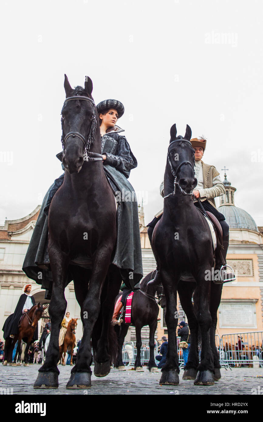images of the Roman Carnival, held in Piazza del Popolo in Rome, with ...