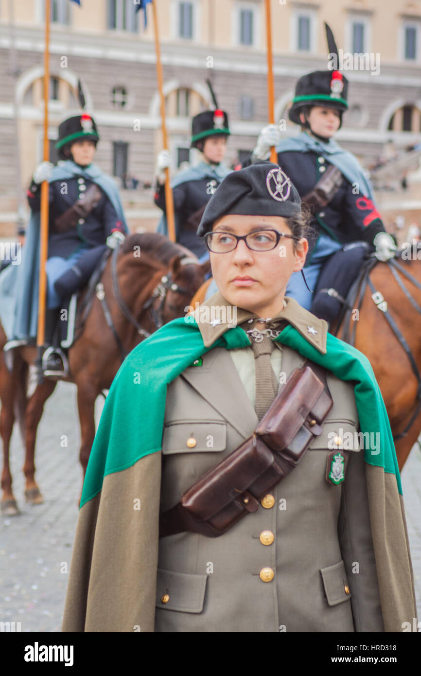 images of the Roman Carnival, held in Piazza del Popolo in Rome, with ...