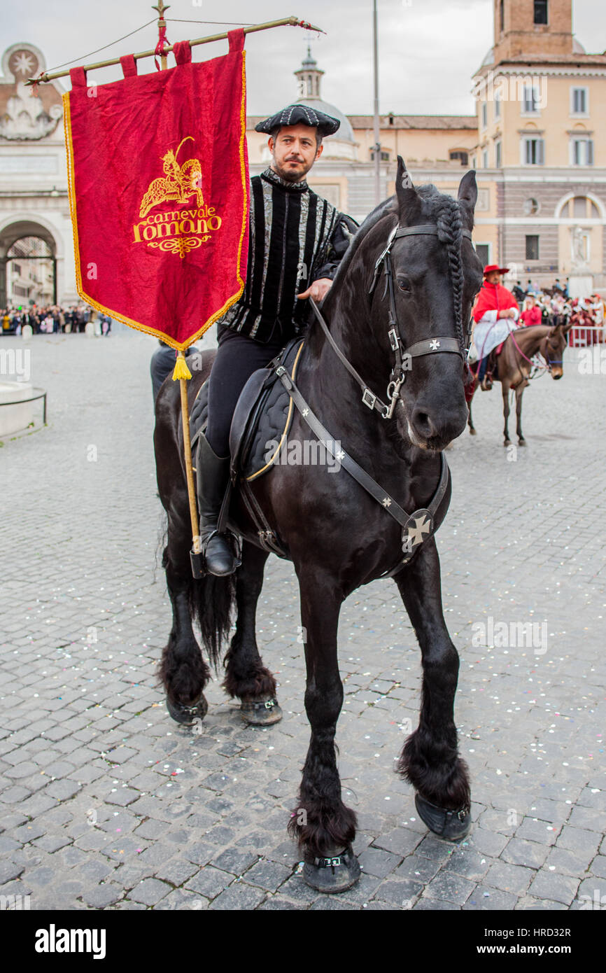 images of the Roman Carnival, held in Piazza del Popolo in Rome, with ...