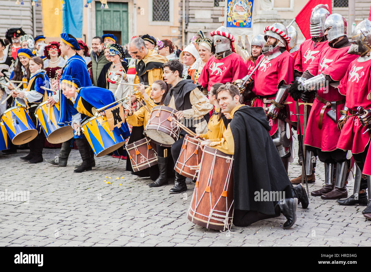 images of the Roman Carnival, held in Piazza del Popolo in Rome, with ...