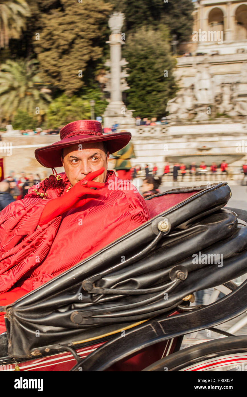 images of the Roman Carnival, held in Piazza del Popolo in Rome, with ...