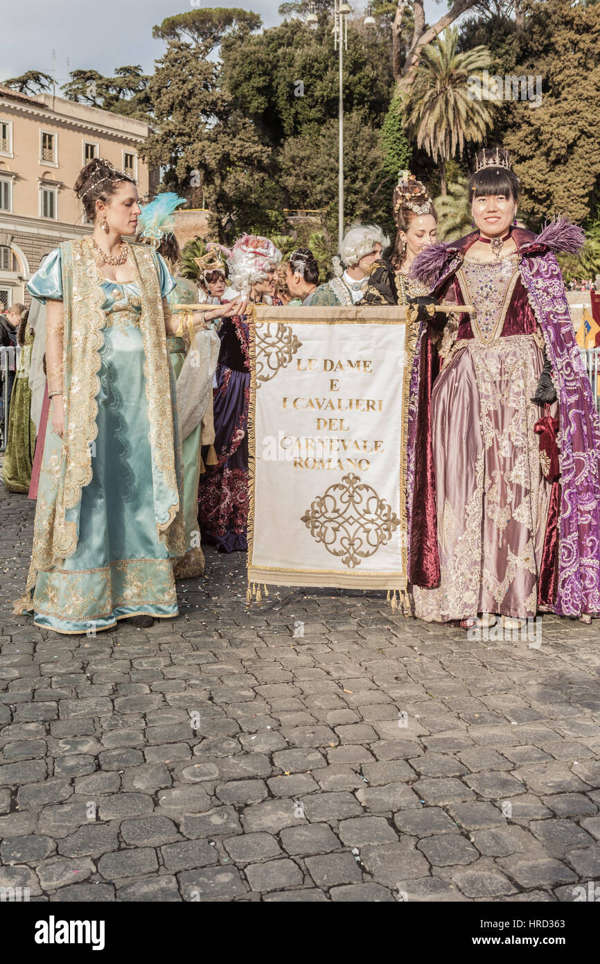 images of the Roman Carnival, held in Piazza del Popolo in Rome, with ...