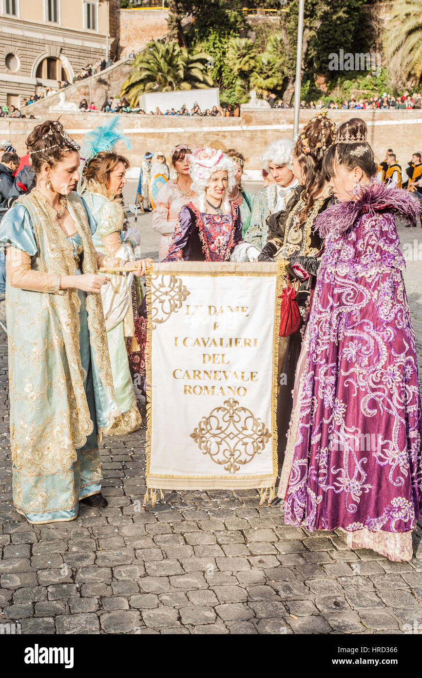 images of the Roman Carnival, held in Piazza del Popolo in Rome, with ...