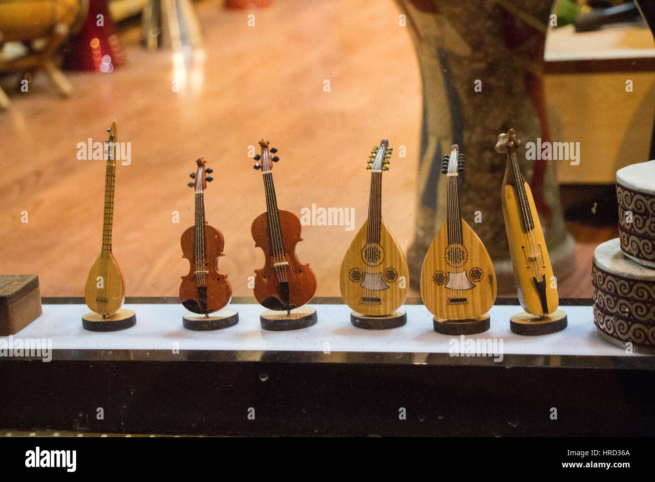 Set of models of musical instruments made of wood Stock Photo - Alamy