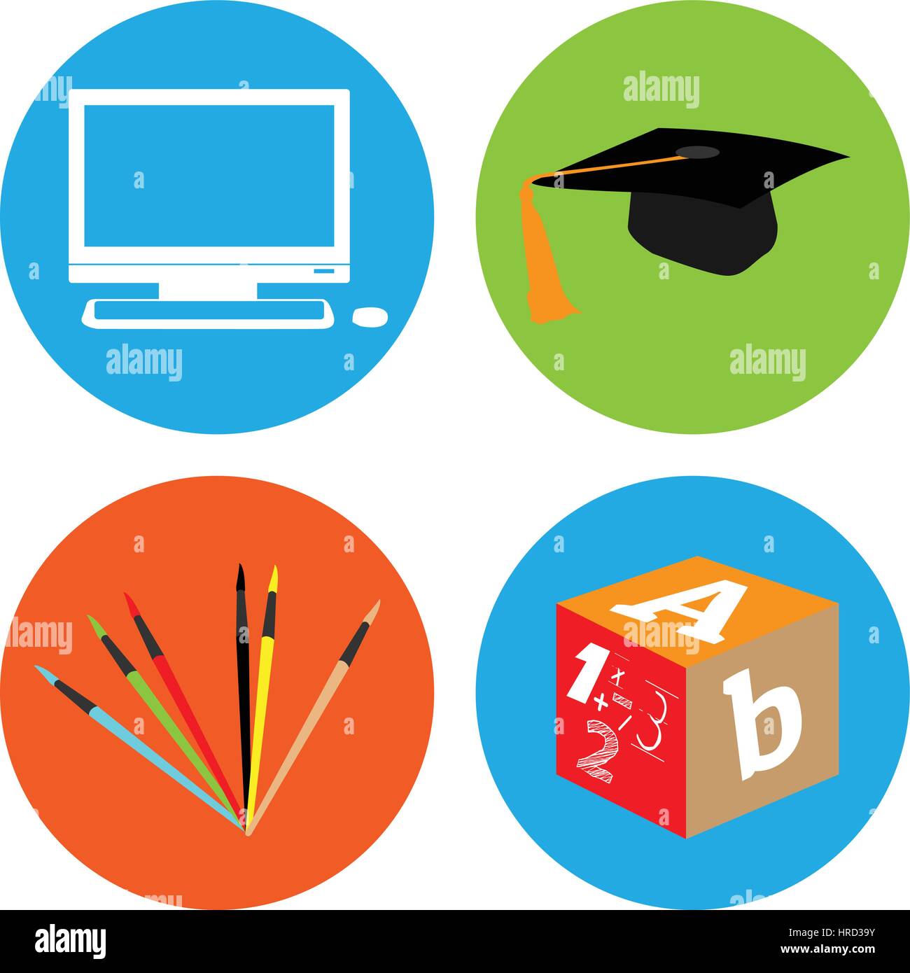 Set of school icons Stock Vector Image & Art - Alamy