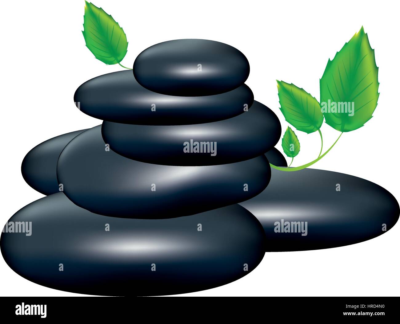 spa volcanic rocks with leaves icon Stock Vector Image & Art - Alamy