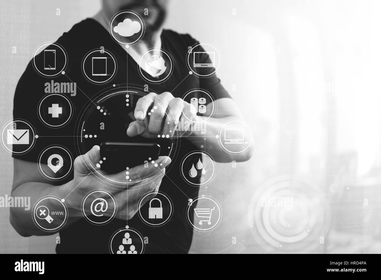 Colleagues using computer Black and White Stock Photos & Images - Alamy