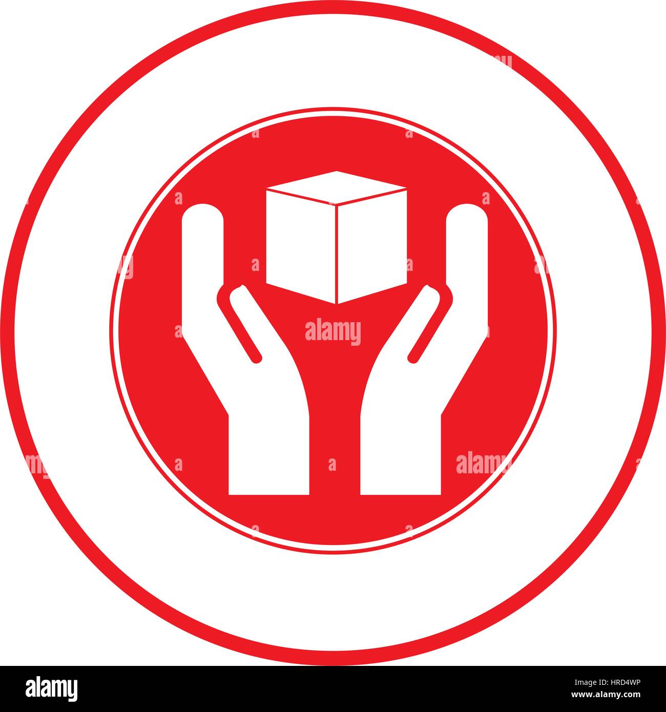 red cube in the hands emblem icon Stock Vector Image & Art - Alamy