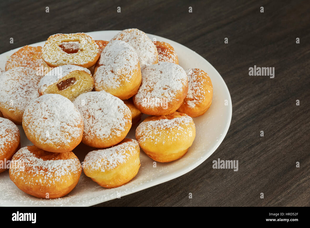 Traditional donuts with liqueur and sugar Stock Photo - Alamy