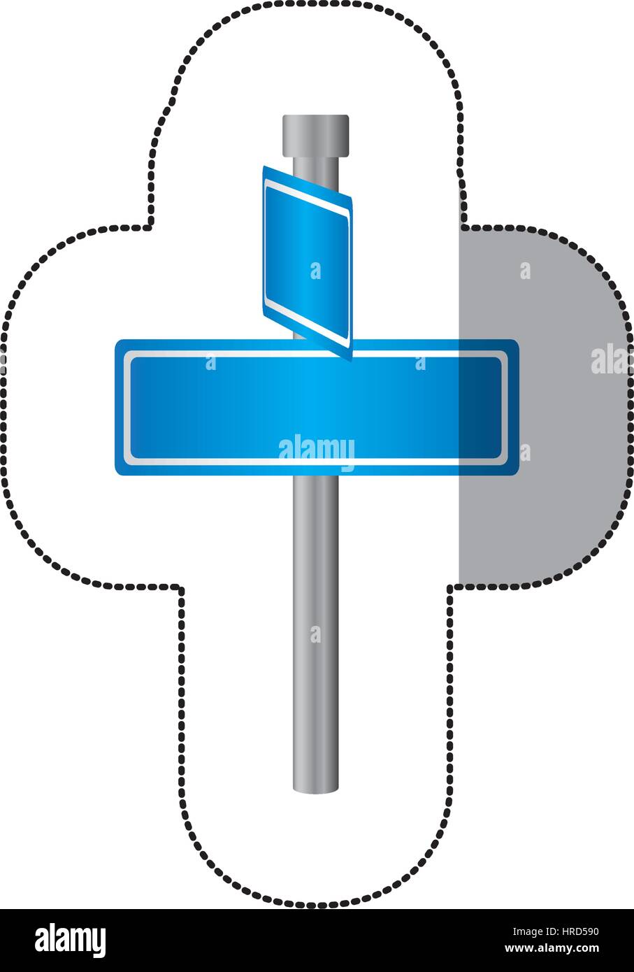 blue metal sign boards with two directions icon Stock Vector Image ...