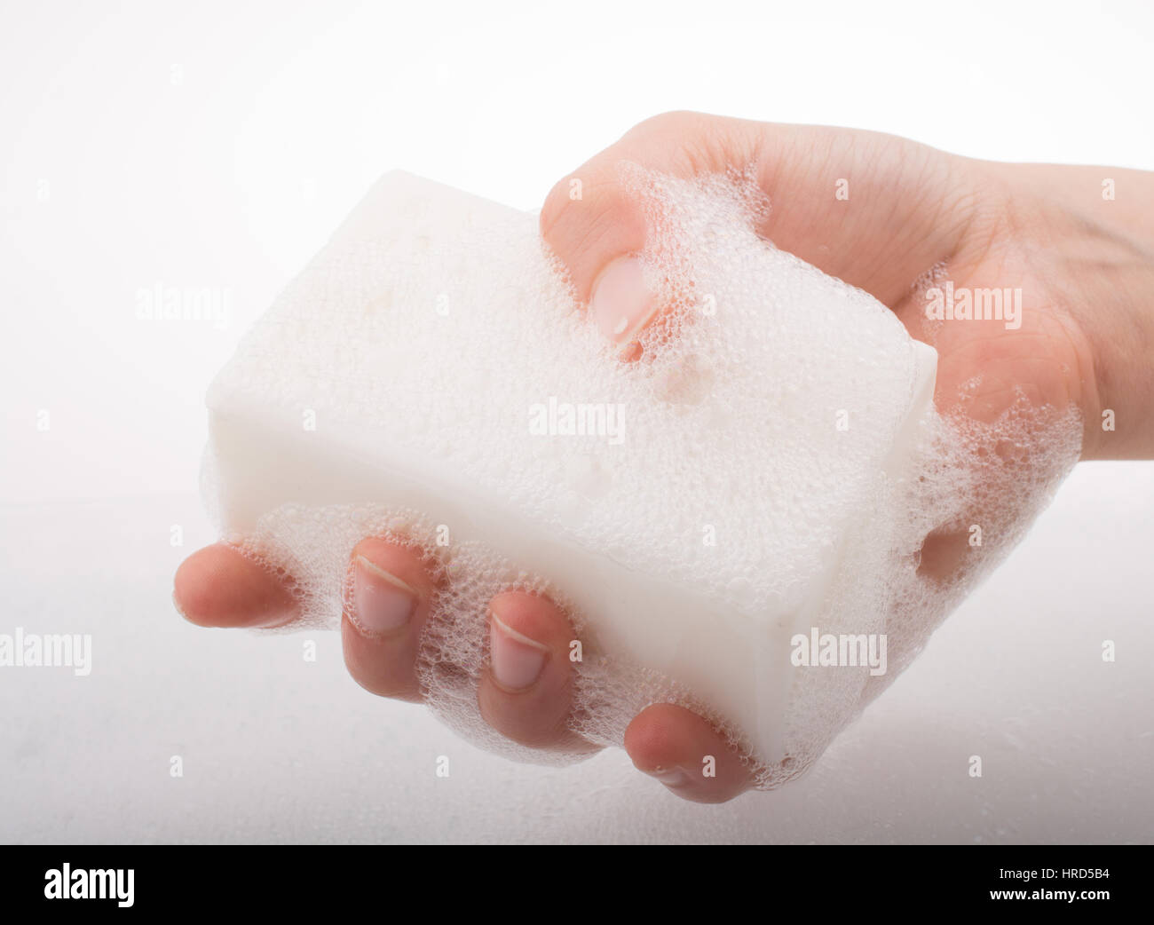 Hand washing and soap foam on a foamy background Stock Photo - Alamy