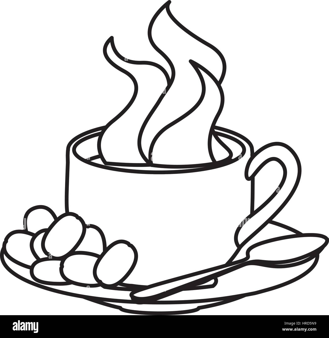 figure coffee cup with grains of coffee Stock Vector Image & Art - Alamy