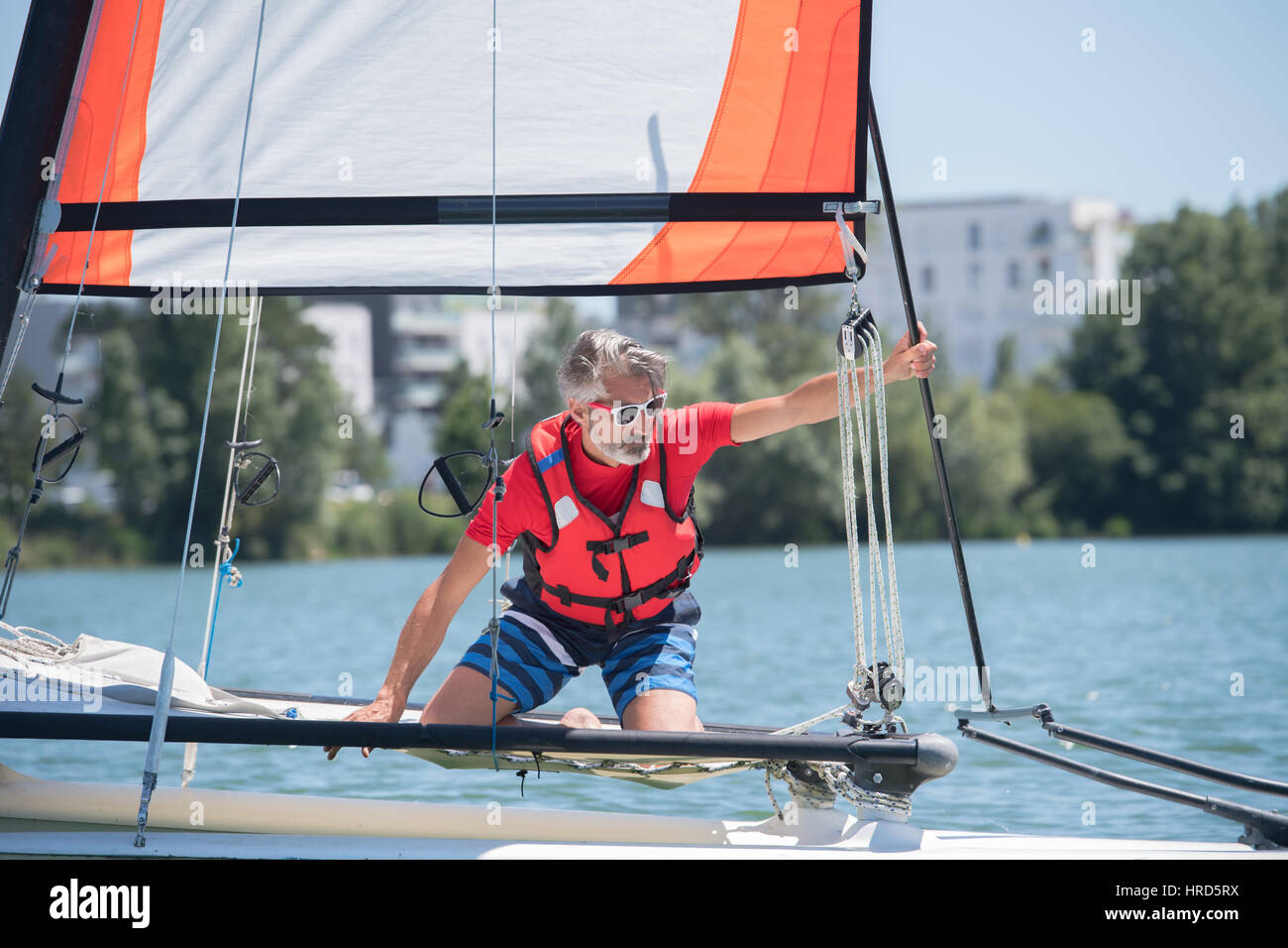 enjoying saling in summer Stock Photo - Alamy