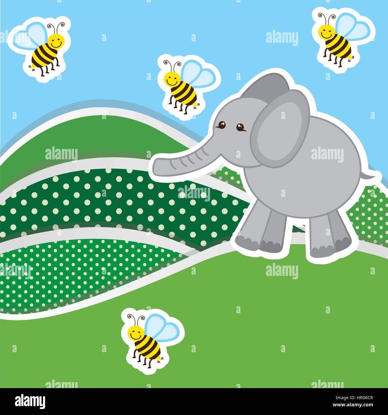 Elephant with bee Stock Vector Images - Alamy