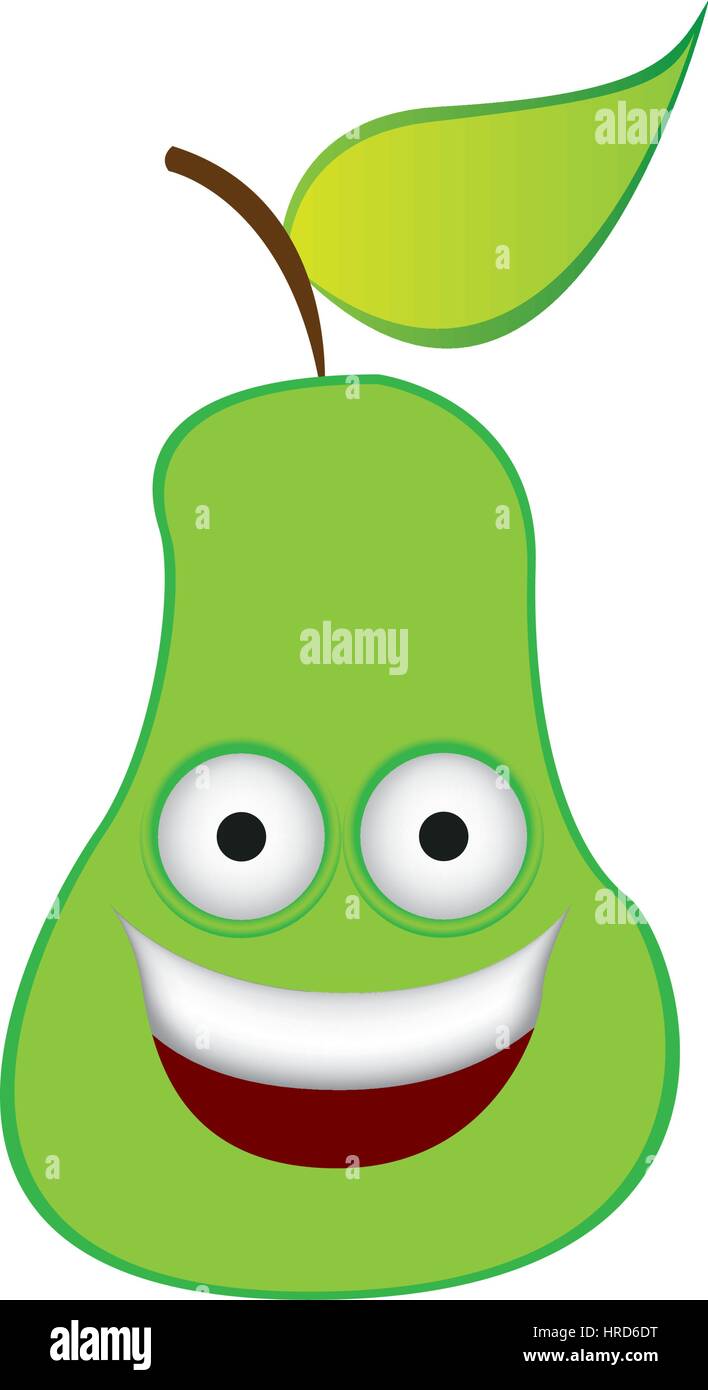 color kawaii fruit pear happy icon Stock Vector Image & Art - Alamy