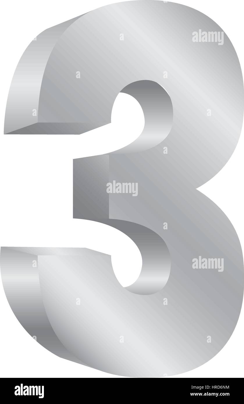 Number 3 3d rendering Stock Vector Images - Alamy