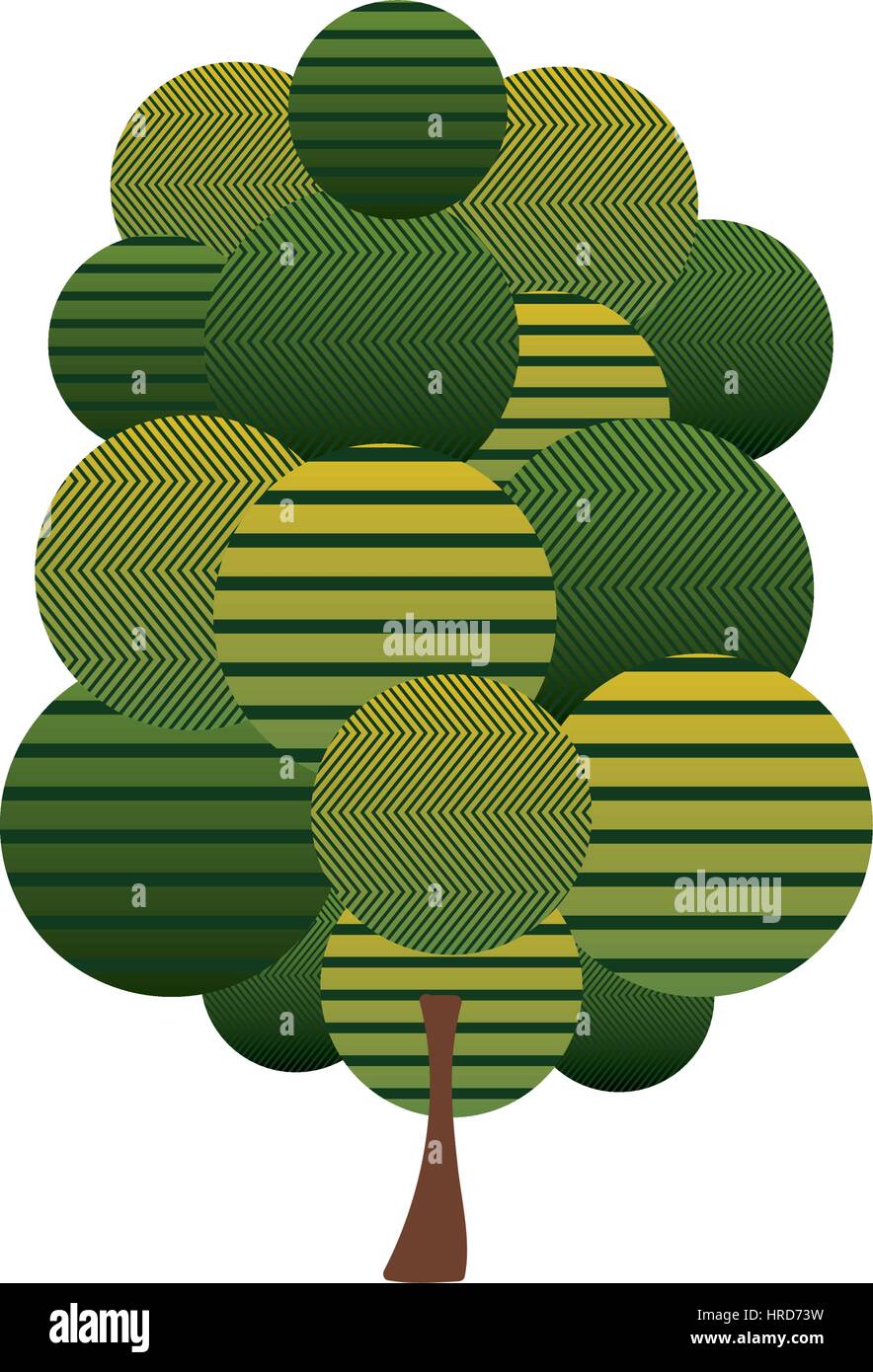 colorful green tree plant forest with abstract lines Stock Vector Image ...