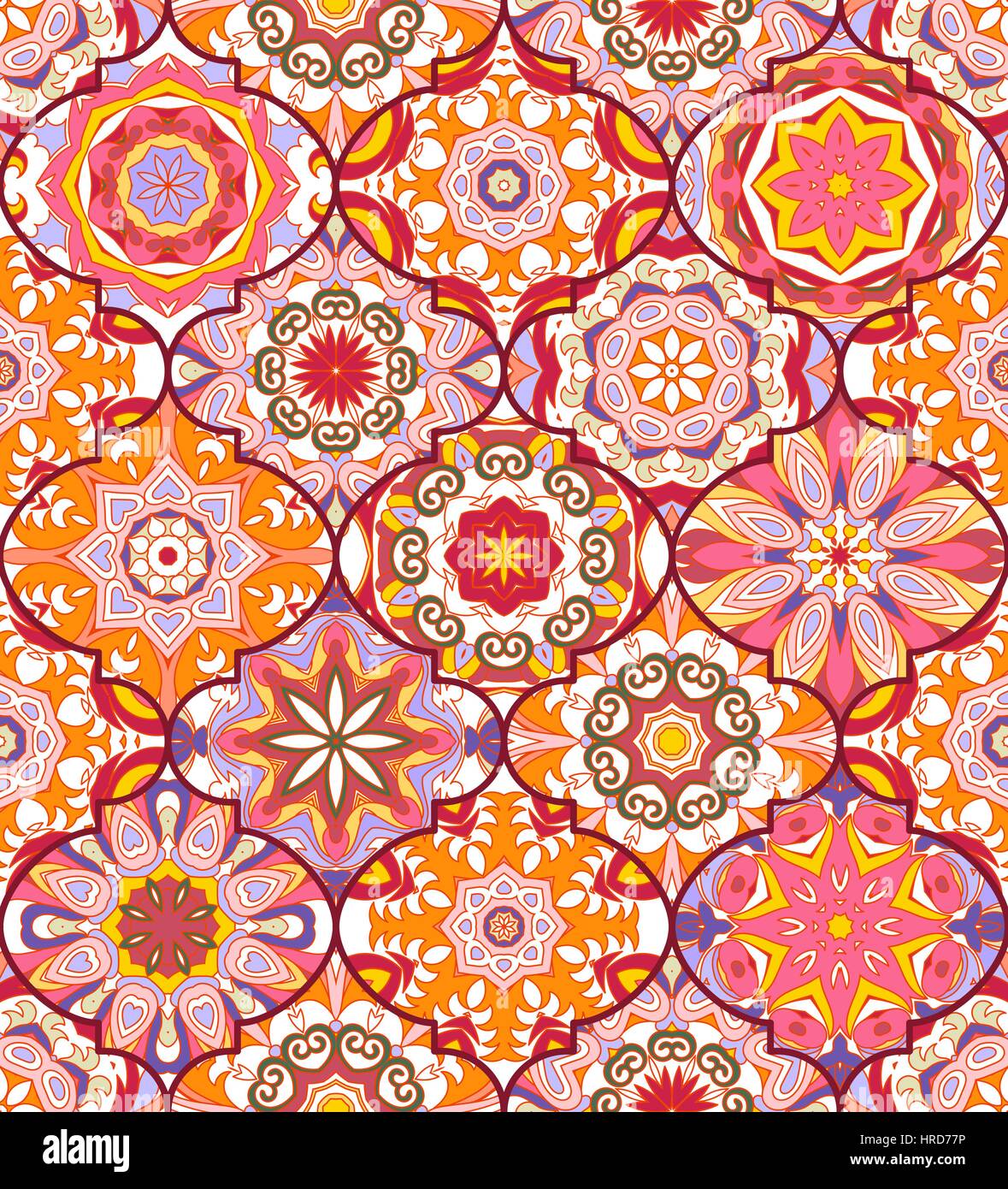 Seamless pattern. Eastern decorative elements. Hand drawn background ...