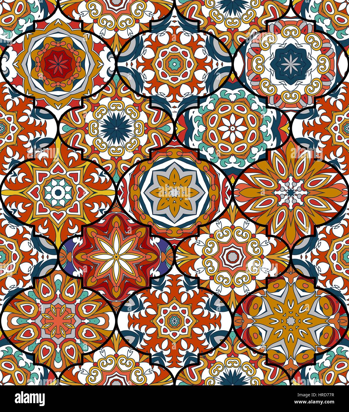 Seamless pattern. Eastern decorative elements. Hand drawn background Stock Vector Image & Art ...