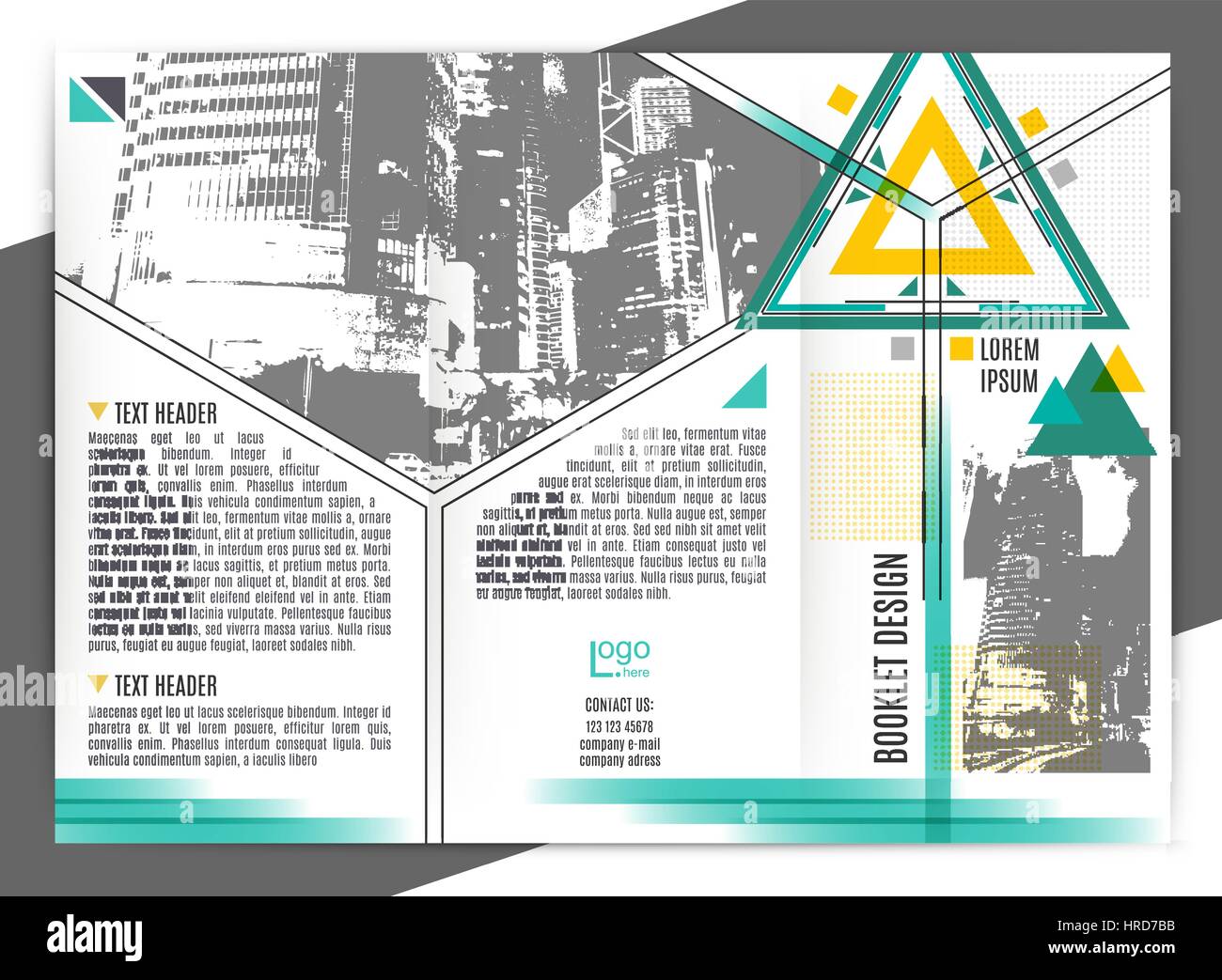 Brochure design template. vector trifold geometric abstract. trandy ...