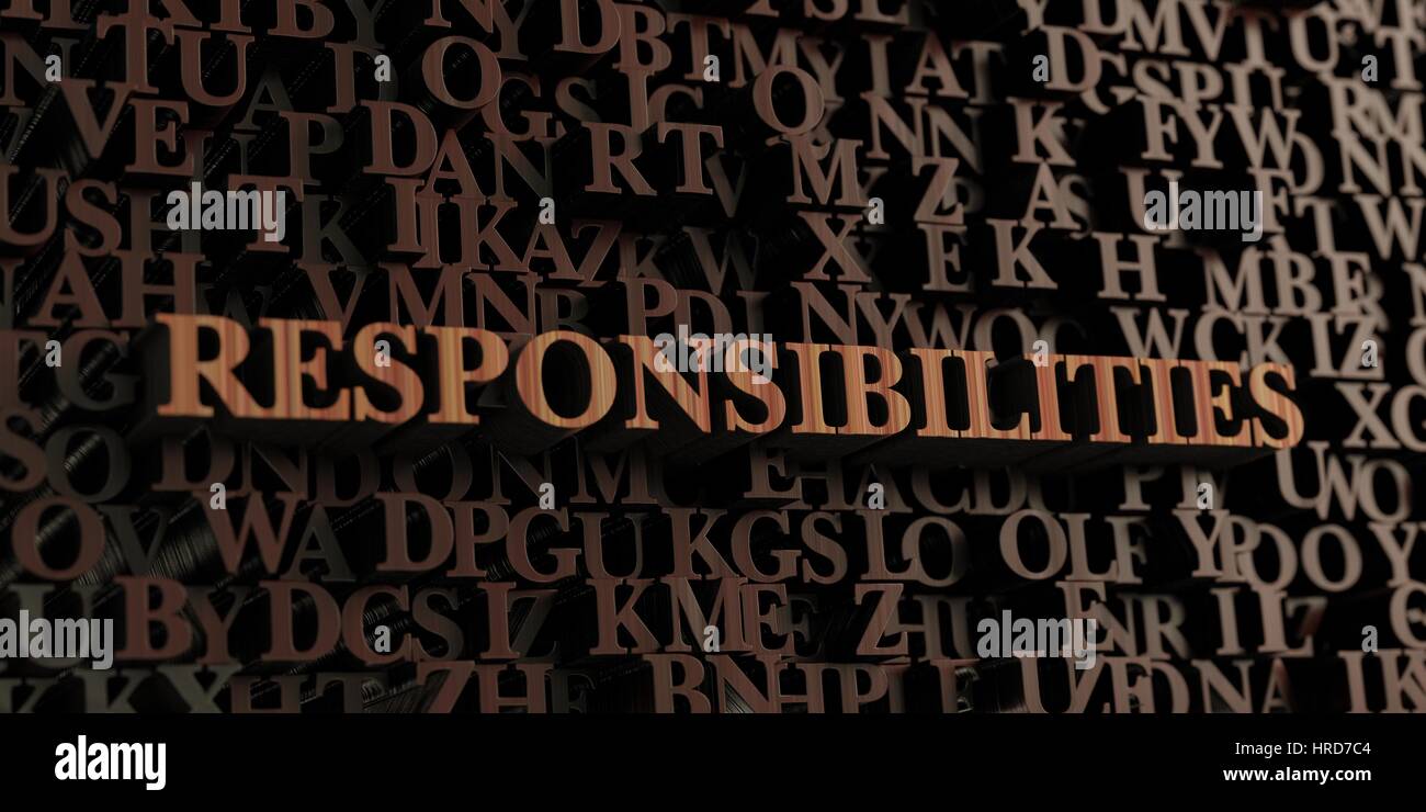 Responsibilities - Wooden 3D rendered letters/message. Can be used for ...