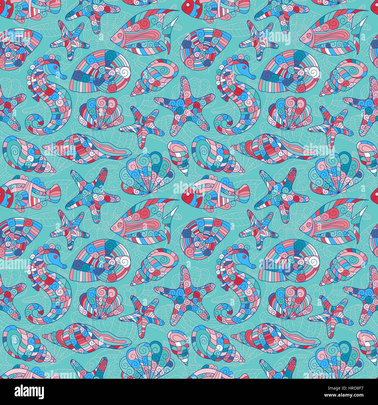 Zentangle stylized sea seamless pattern Stock Vector Image & Art - Alamy