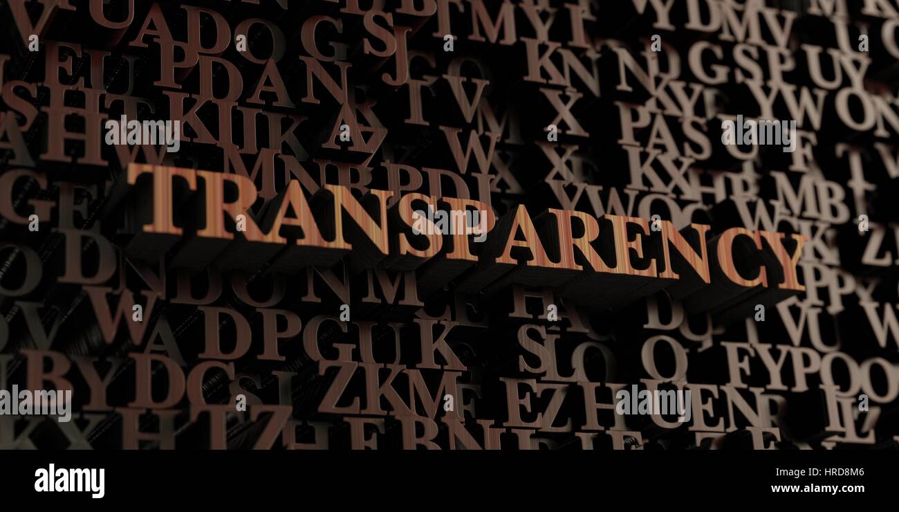 Transparency - Wooden 3D rendered letters/message. Can be used for an ...