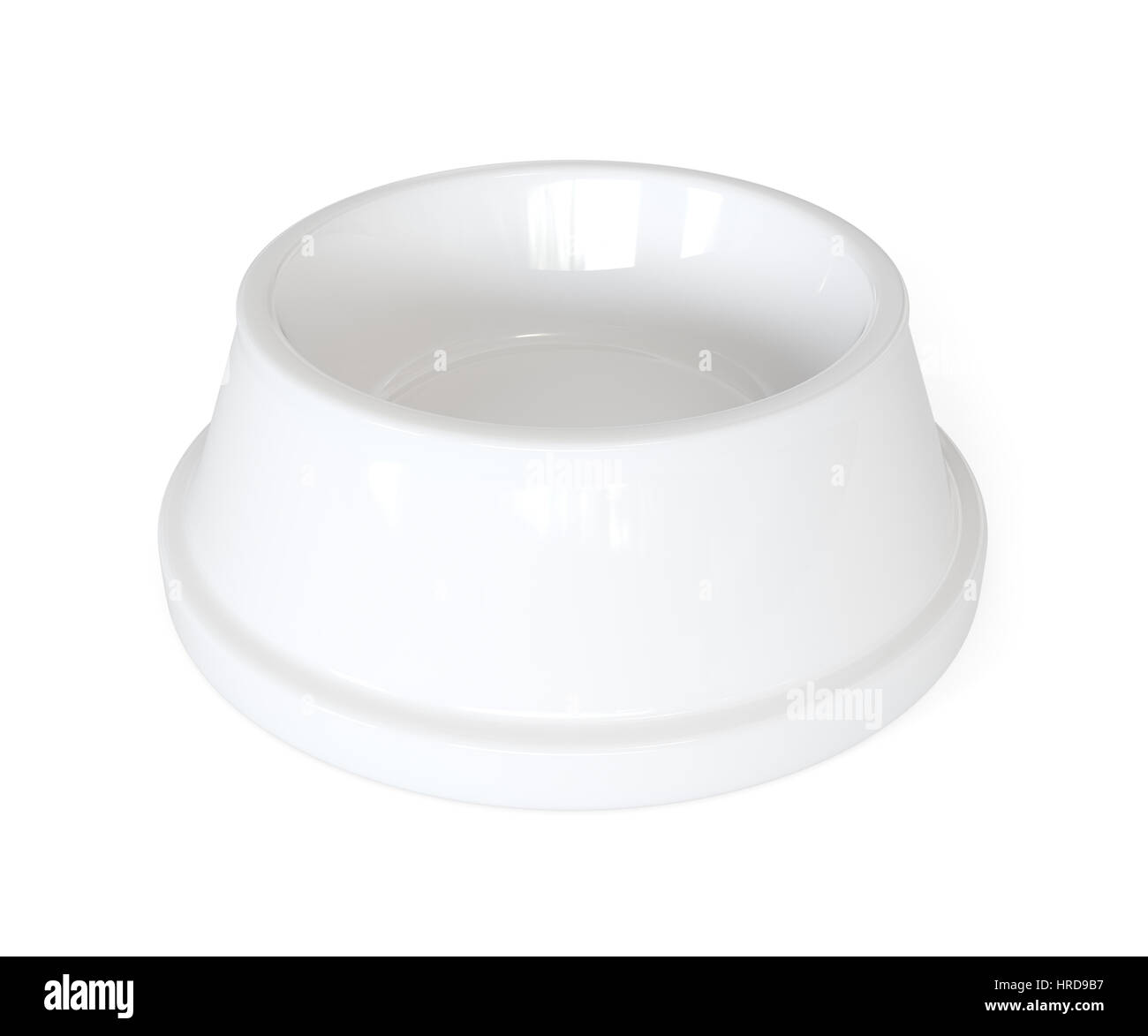 Pets cats and dogs bowl plate empty isolated on white background. 3d ...