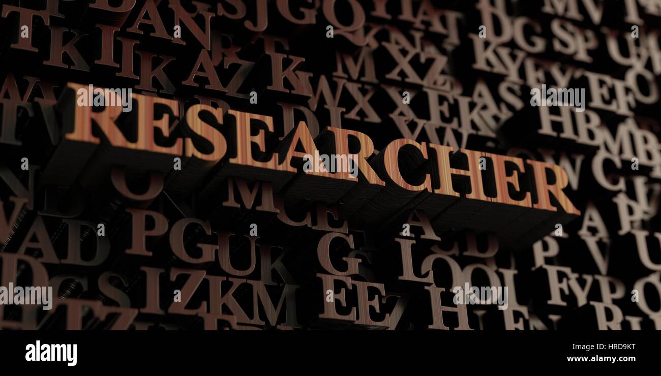 Researcher - Wooden 3D rendered letters/message. Can be used for an ...
